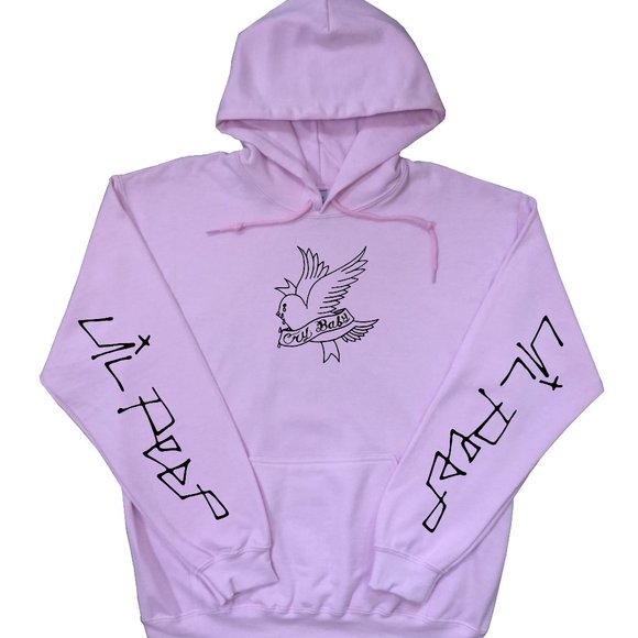 Shirts | Lil Peep Hoodie Cry Baby Bird Pink Black Design | Poshmark